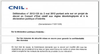 L’Avis de la CNIL qui demande la « confidentialité » des « déclarations ...